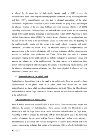 Studentification in South Africa "Johannesburg" | DOCX | College ...