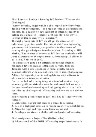 Final Research Project - Securing IoT Devices What are the Challe.docx