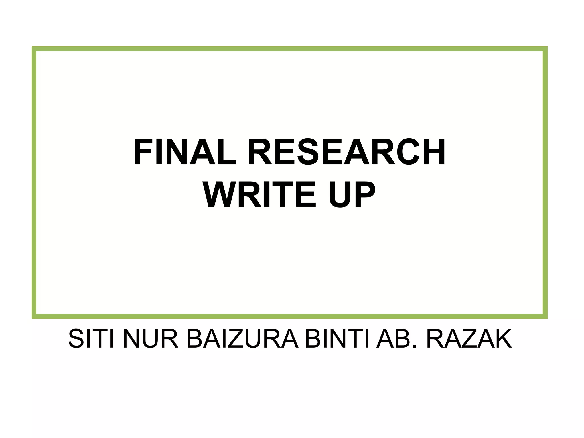 Final research write up | PDF