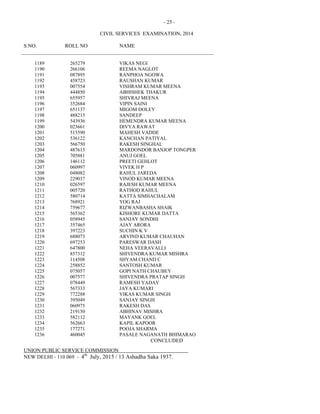 Final result cse_2014_english | PDF