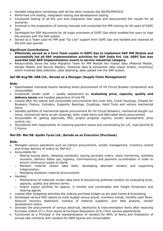 Procurement / Matetrials Management professional | DOC