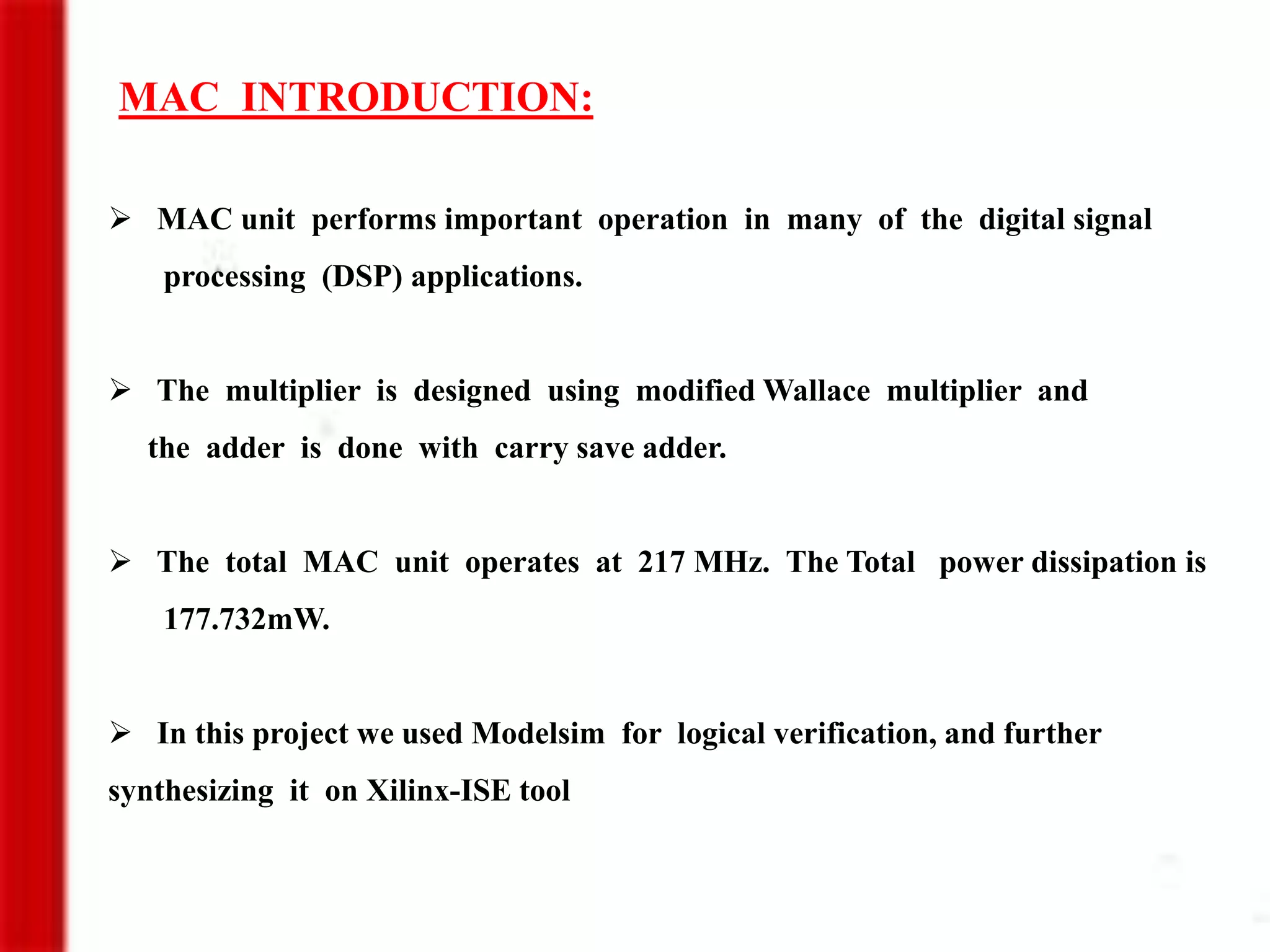 design of high speed performance 64bit mac unit | PPTX