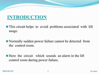 remote emergency alarm for unmanned lift | PPTX