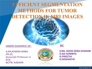 PPT on BRAIN TUMOR detection in MRI images based on IMAGE SEGMENTATION ...