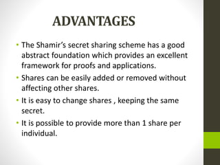 Image secret sharing using Shamir's Algorithm | PPTX