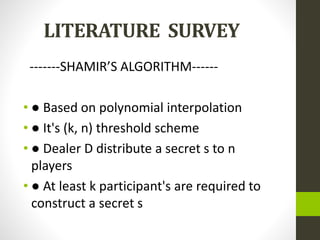 Image secret sharing using Shamir's Algorithm | PPTX