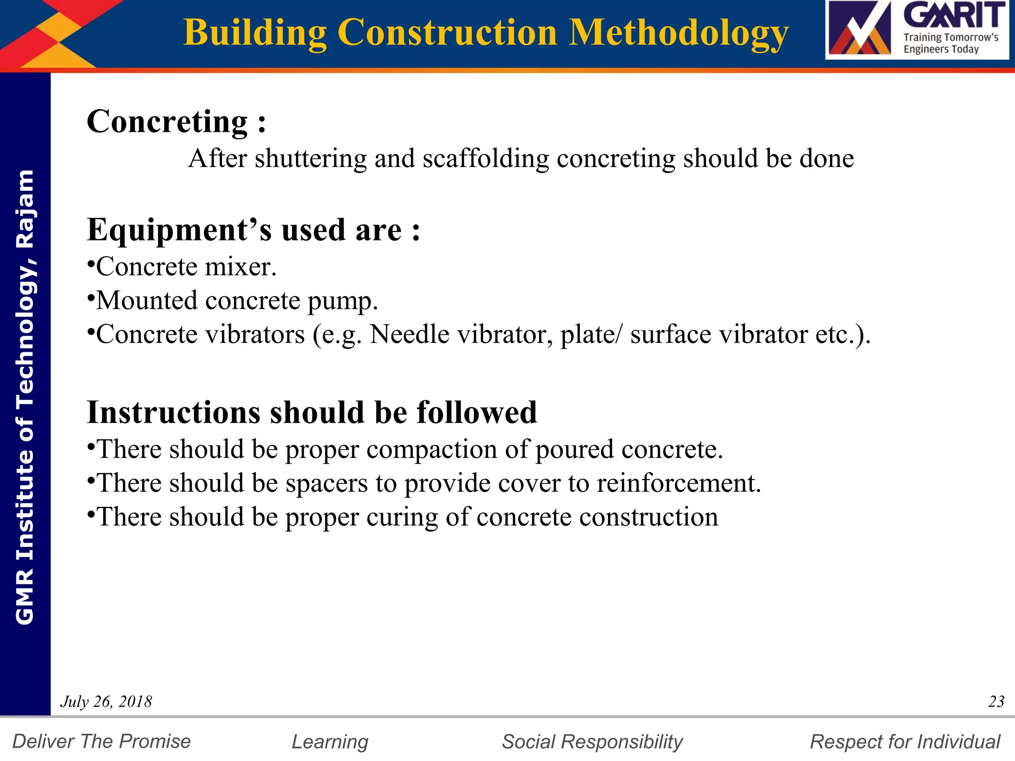 full details about building construction & process | PPT