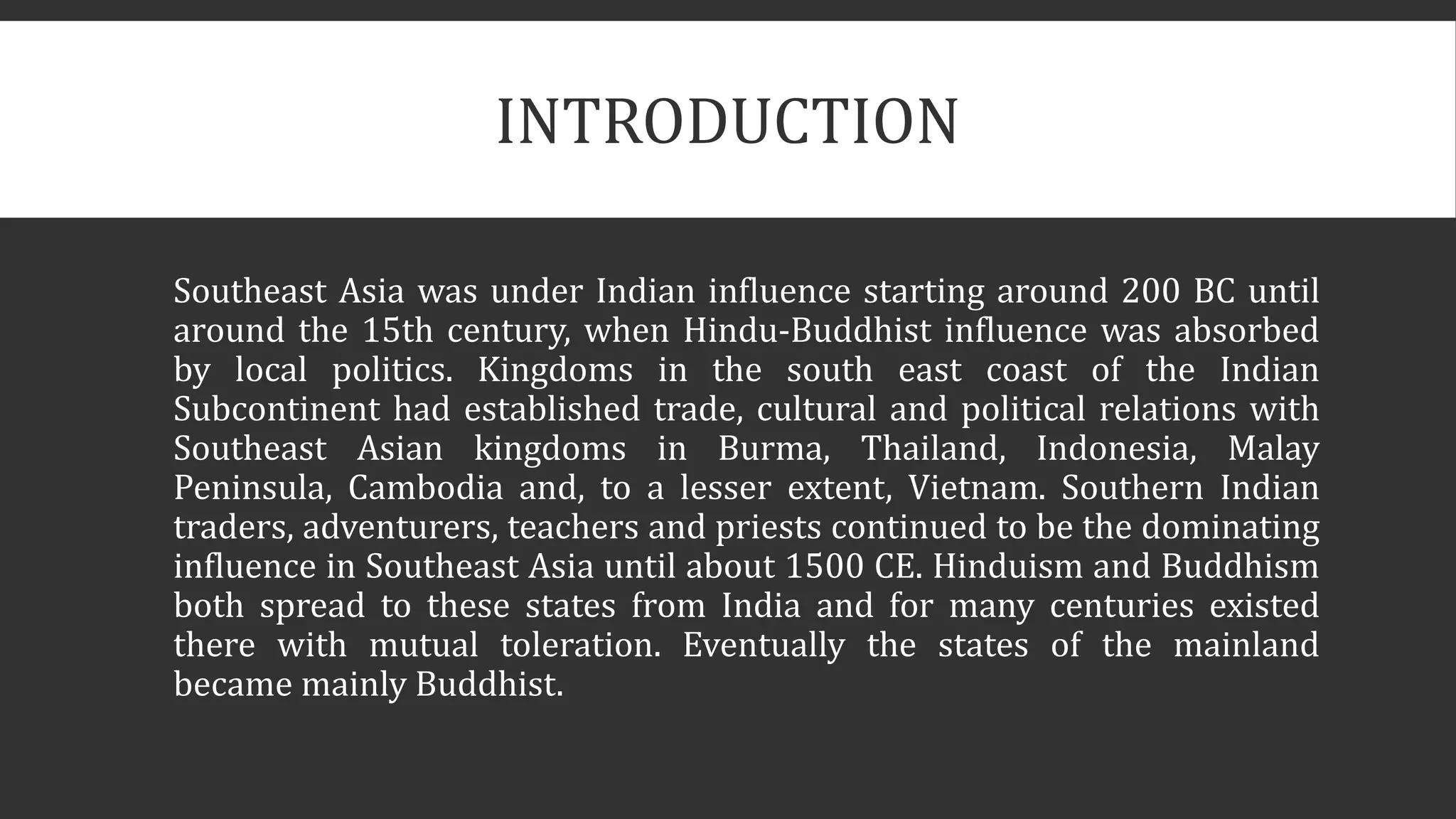 India's Influence on South-East Asia | PPTX