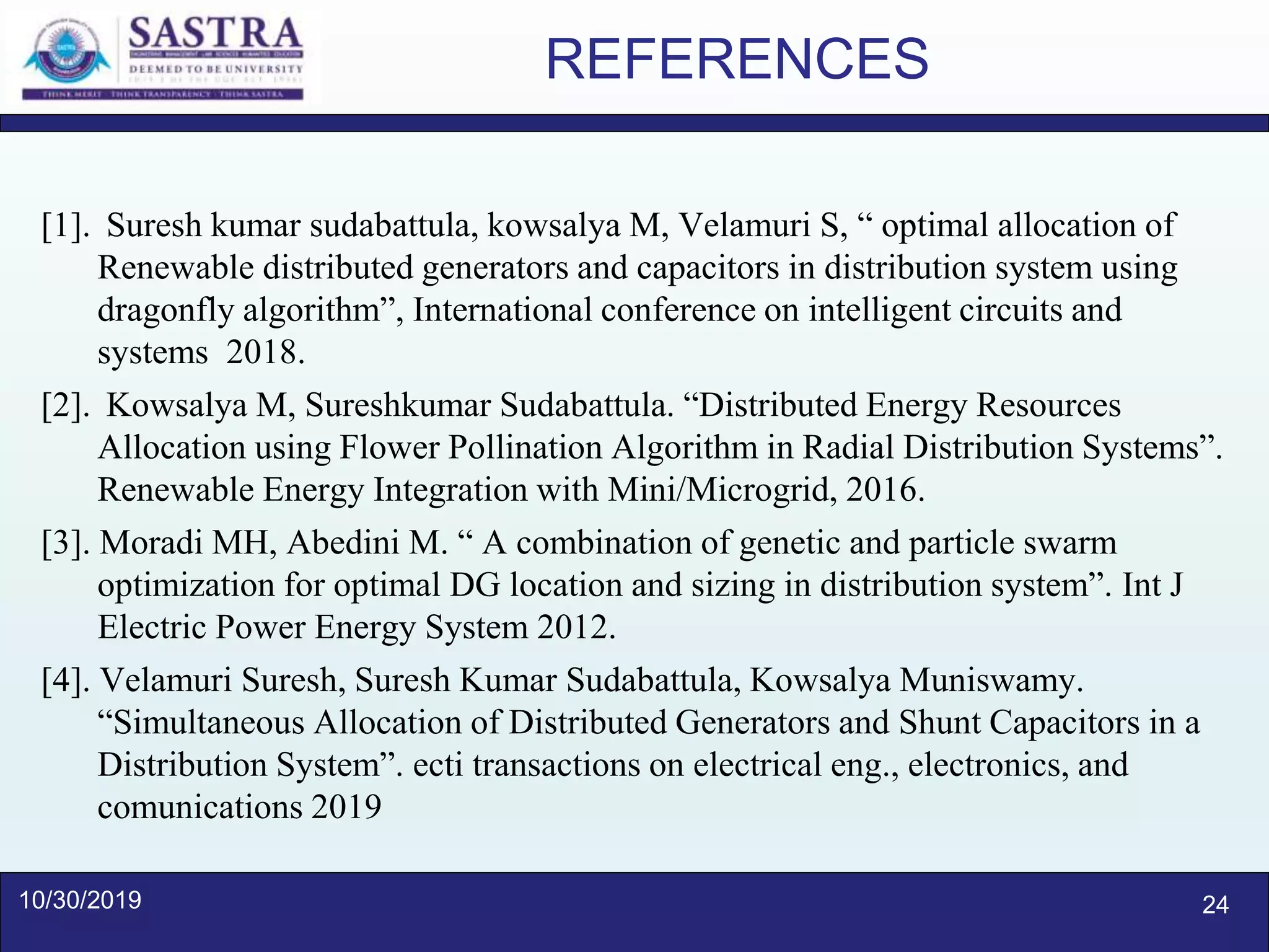 optimal allocation of DGs | PPTX