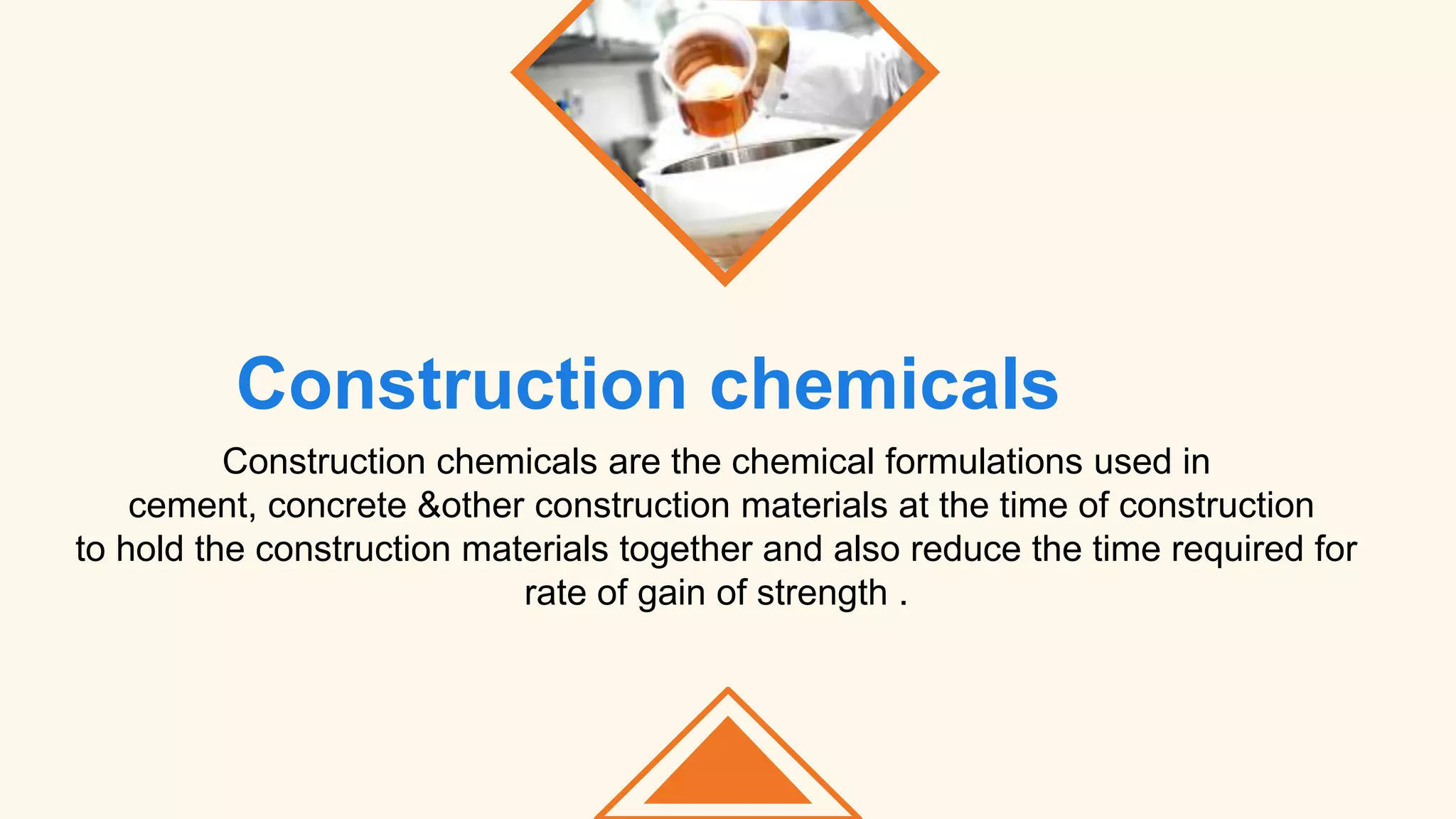 Role of chemicals in construction | PPTX
