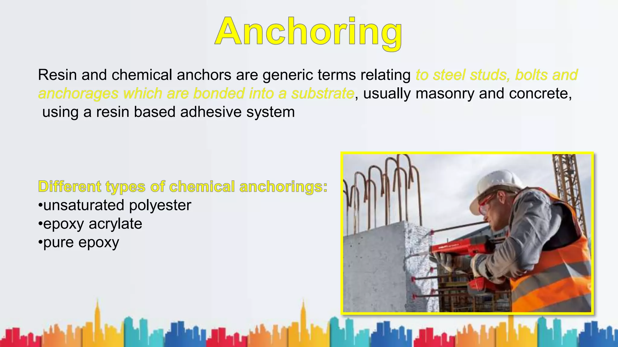 Role of chemicals in construction | PPTX