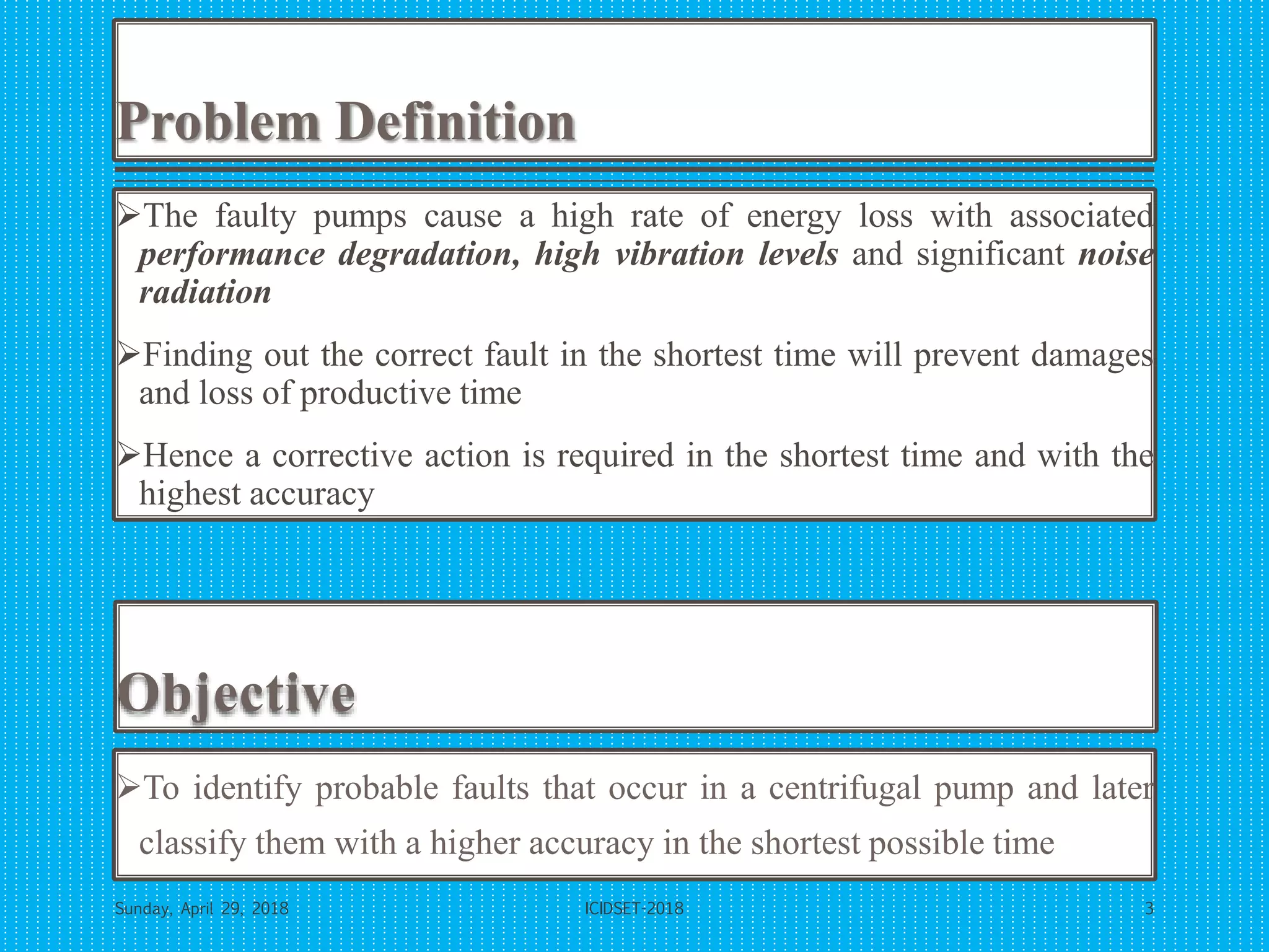 Study on Fault Diagnosis of a Centrifugal Pump Using Vibration SIgnals | PPTX