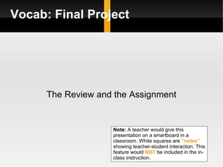 Final Review And Assignment For Vocab Unit | PPT