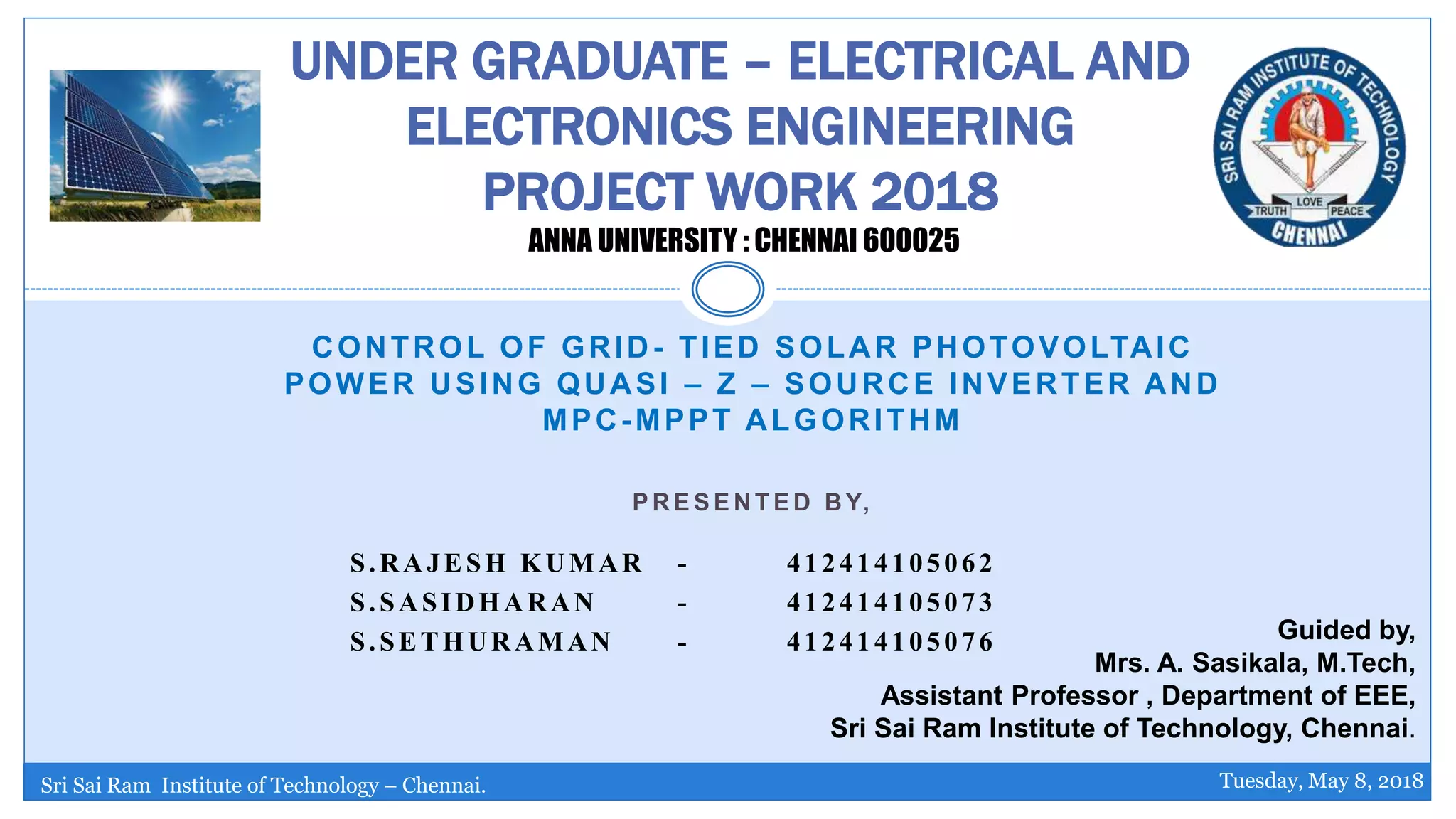 Control Of Grid Tied Solar Photovoltaic Power Using Quasi Z Source