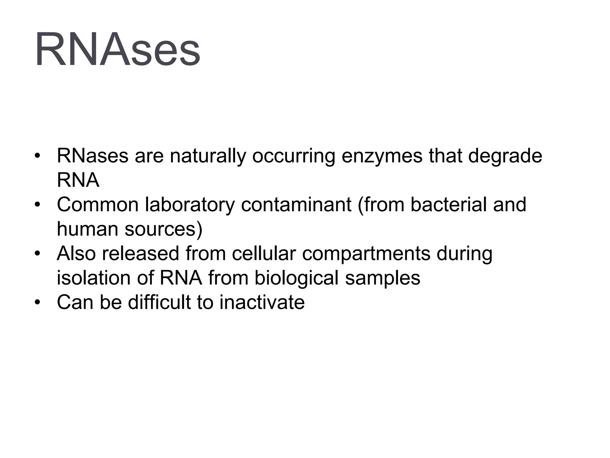 RNA isolation methods | PPTX | Chemistry | Science