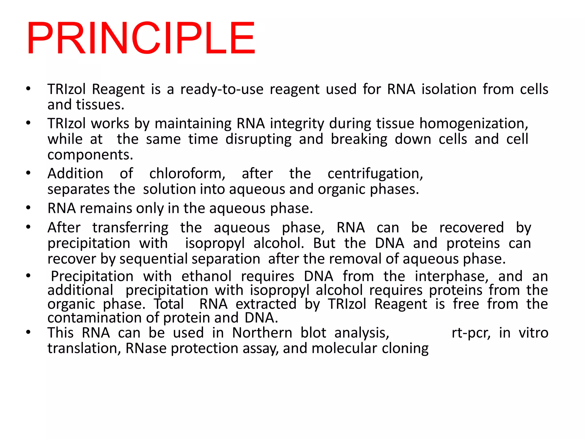 RNA isolation methods | PPTX | Chemistry | Science
