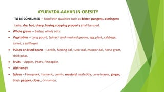 Role of Ayurveda in the management of Obesity by Dr.Apoorva Sangoram | PDF