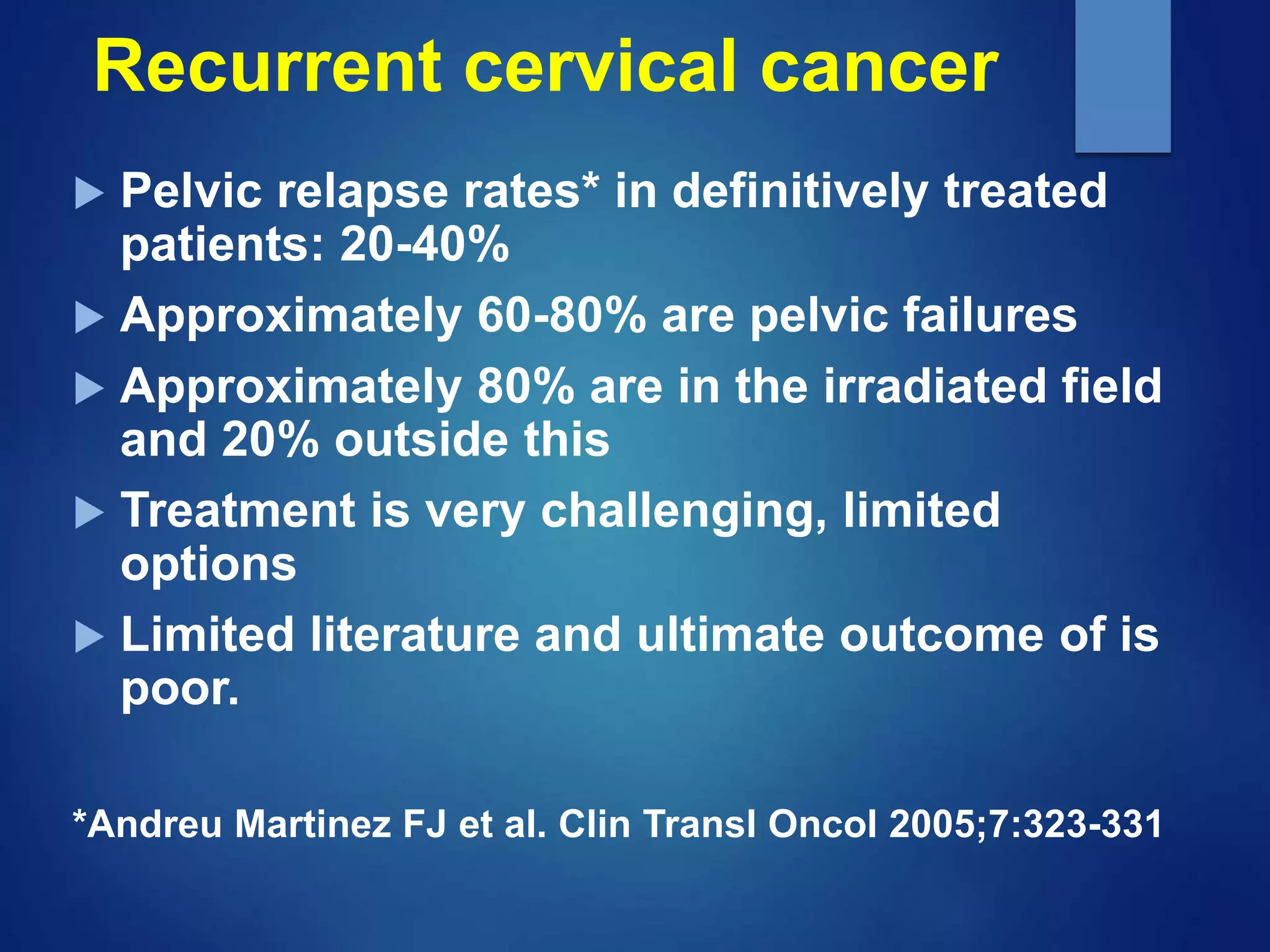 Role of radiotherapy in recurrent carcinoma cervix | PPTX