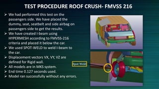 Roof Crush Analysis For occupant safety and Protection | PPTX