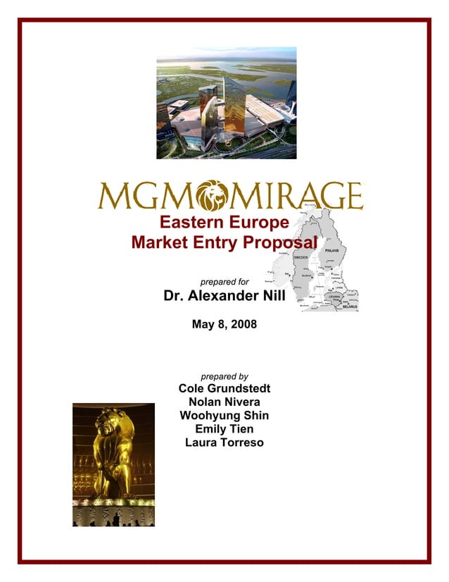 MGM Resorts International Eastern Europe Market Entry Proposal | PPT