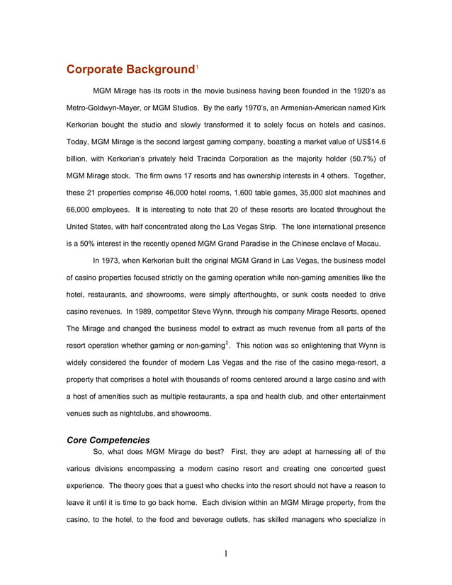 MGM Resorts International Eastern Europe Market Entry Proposal | PPT