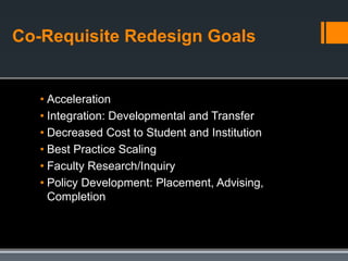 Co-Requisite Mathematics Redesign: Technology and Innovation in ...