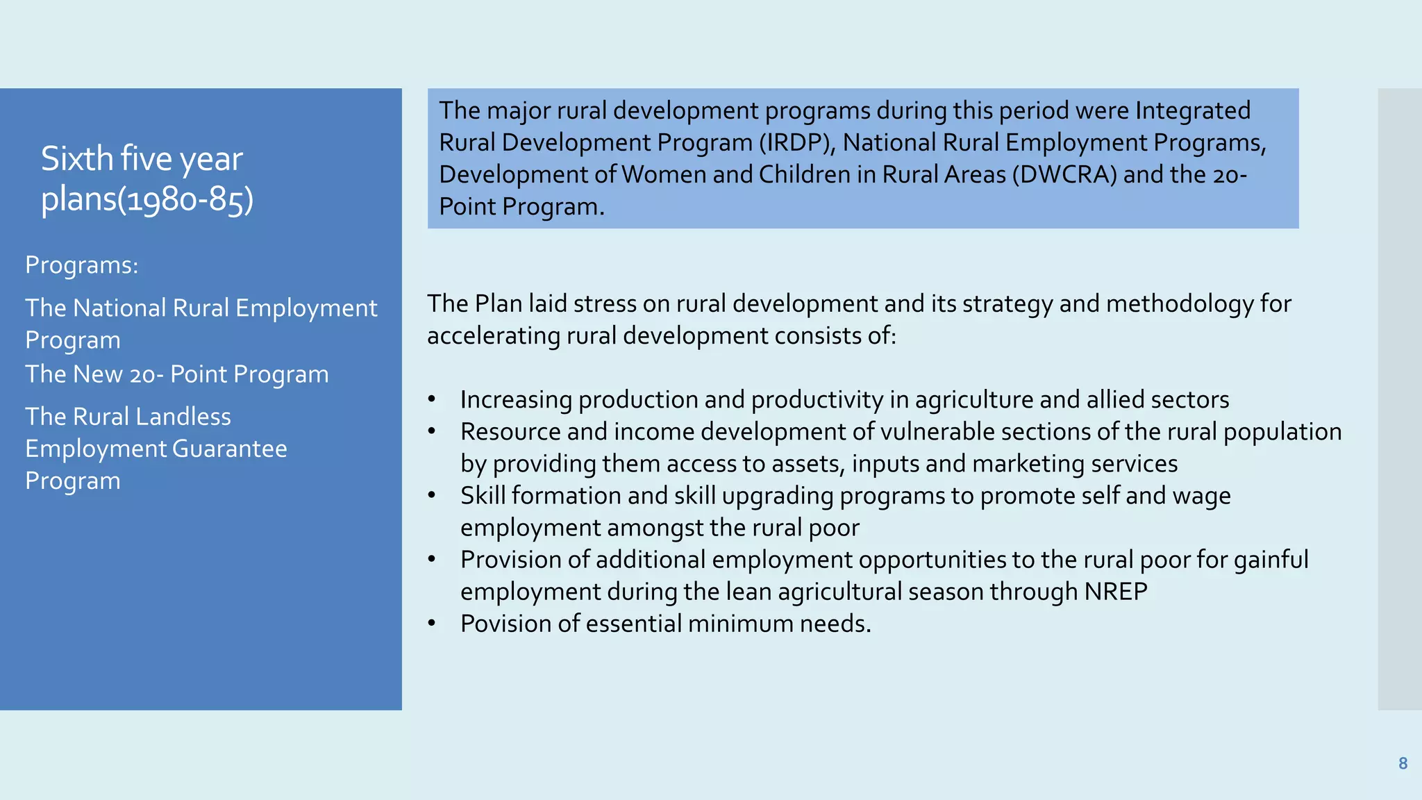 National Five year plans for rural development | PPTX