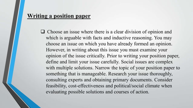 position paper | PPTX