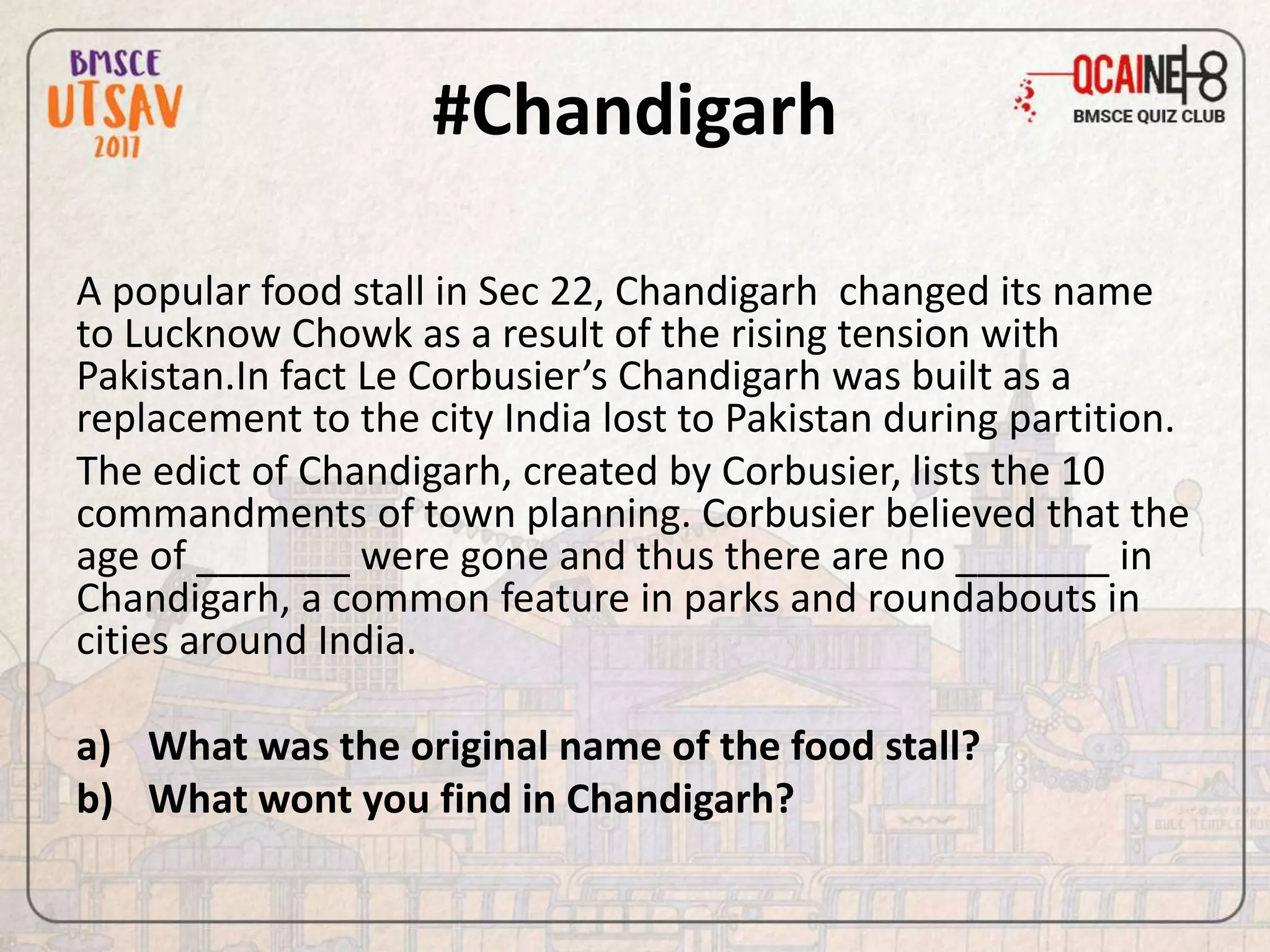 India Quiz - BMSCE UTSAV 2017 Finals | PPT