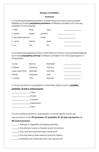 Fourth Quarter Finals-Fil, ENGLISH, MAPEH.docx