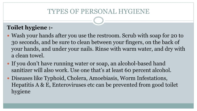 Sanitation and Hygiene.pptx | Dental Health | Diseases and Conditions