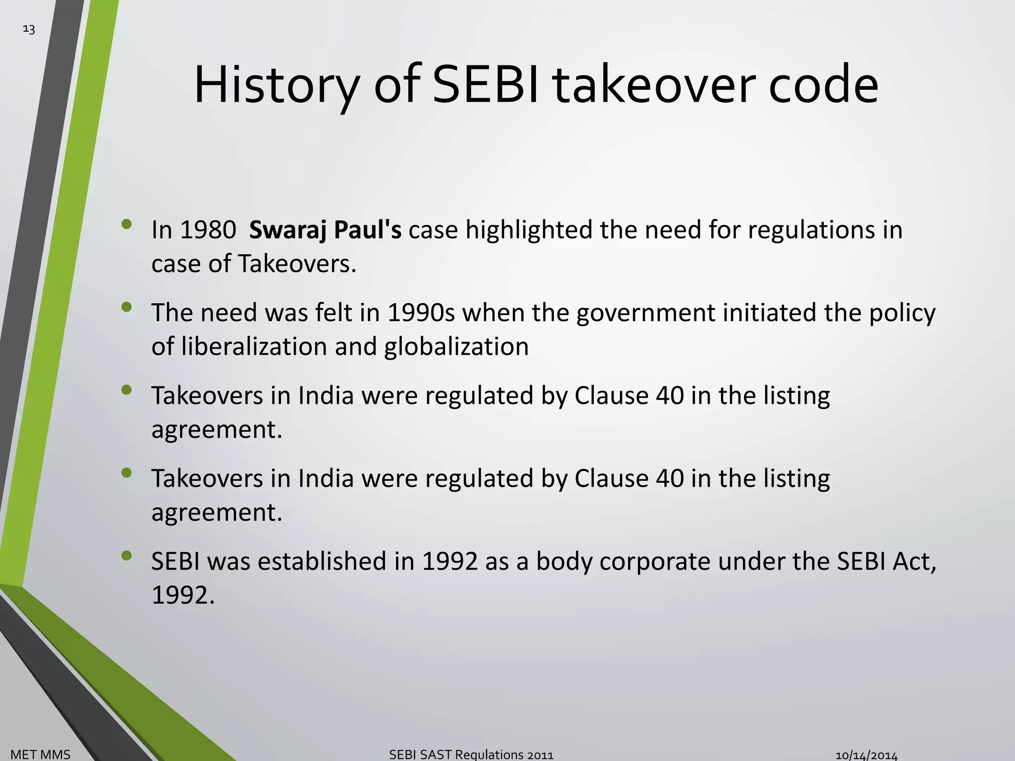 SAST REGULATIONS | PPTX