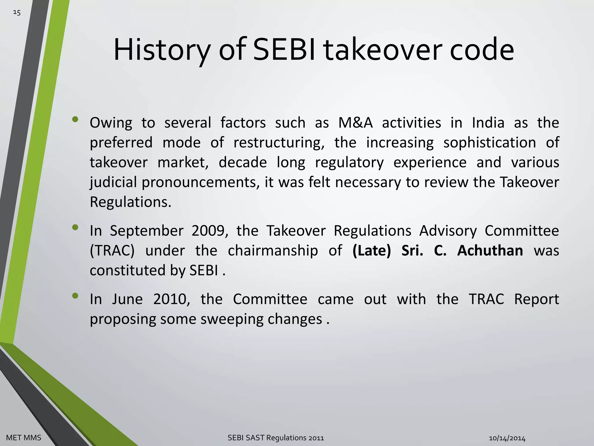 SAST REGULATIONS | PPTX