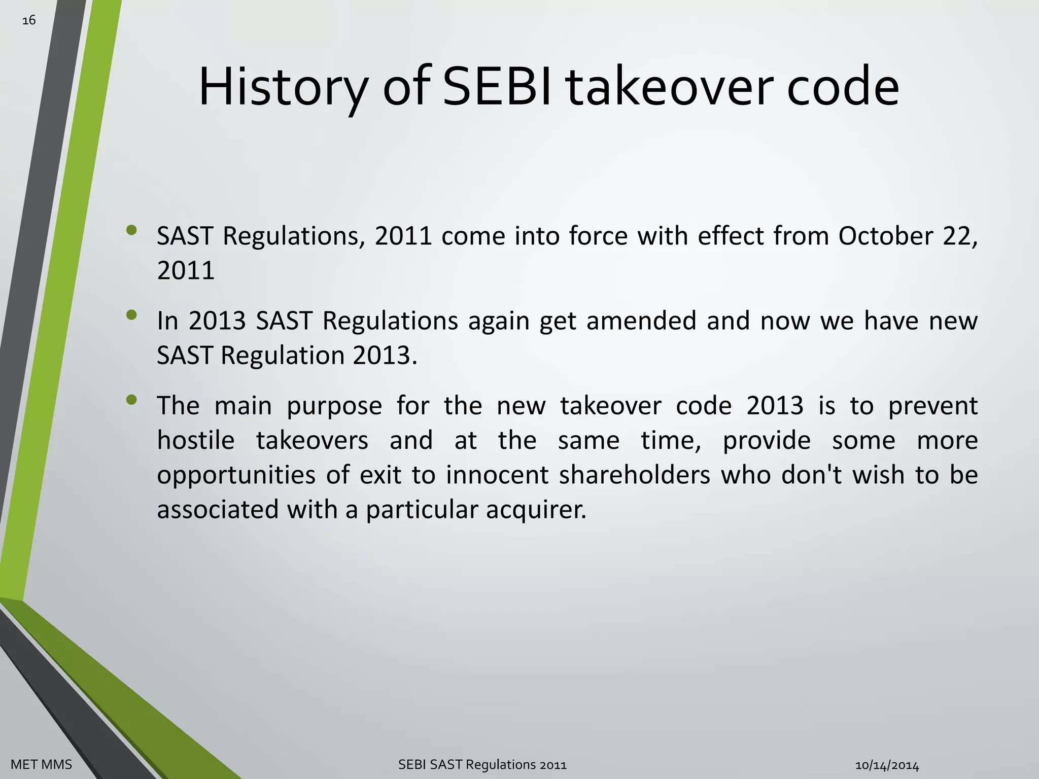 SAST REGULATIONS | PPTX