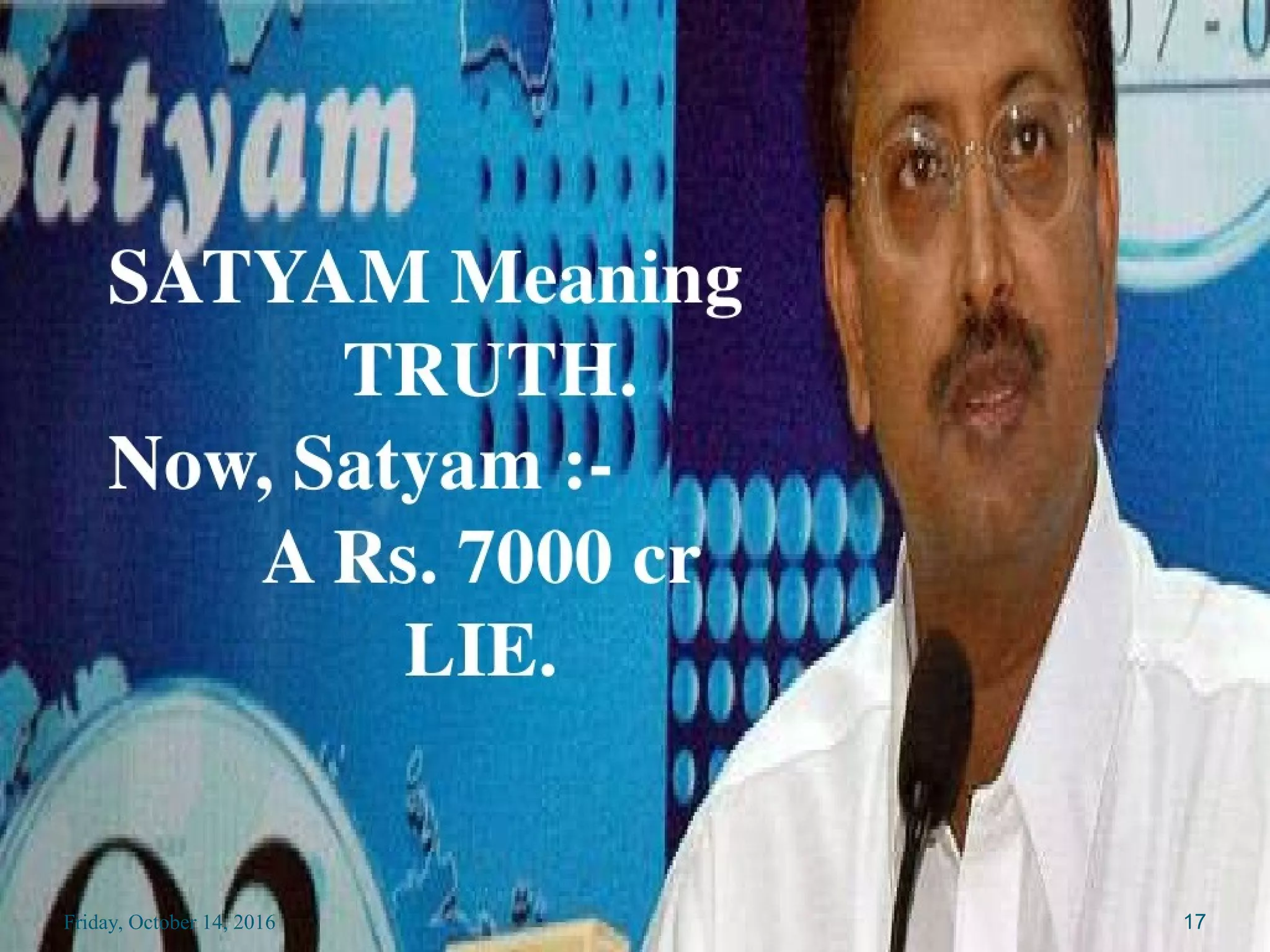 Final satyam scam.ppt 2 | PPT