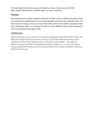 Final sbi project | DOCX