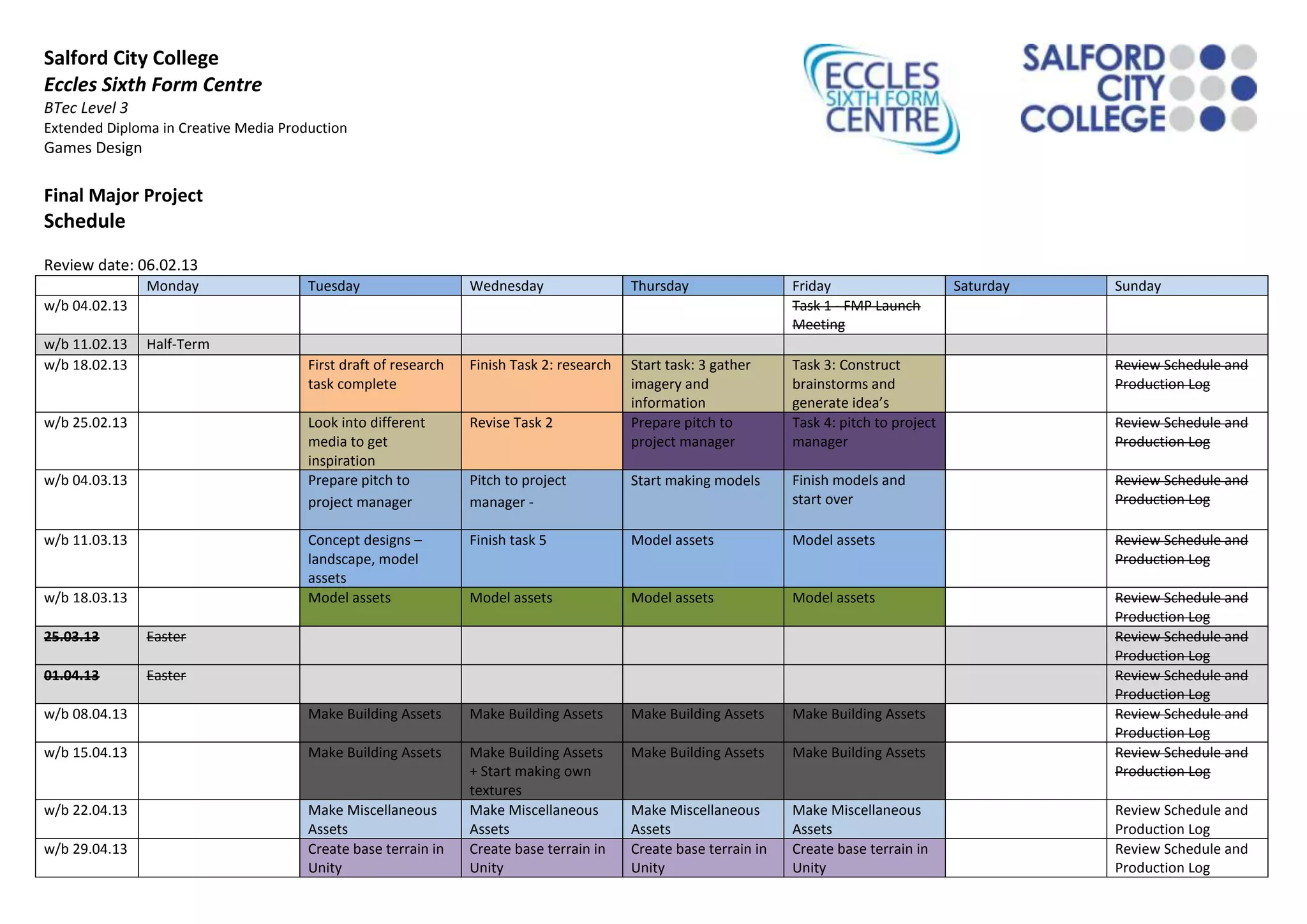 Final schedule | PPT