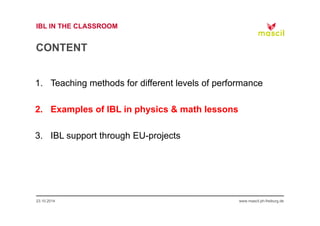 Inquiry-based learning in physics and maths classes, Patrick Bronner | PDF