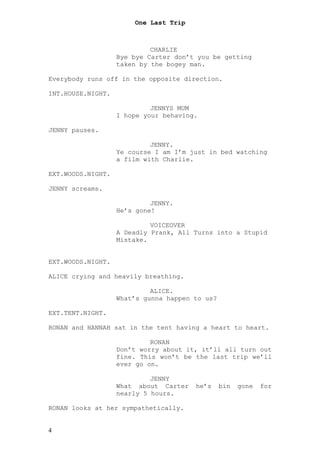 Final Script For One Last Trip. | PDF
