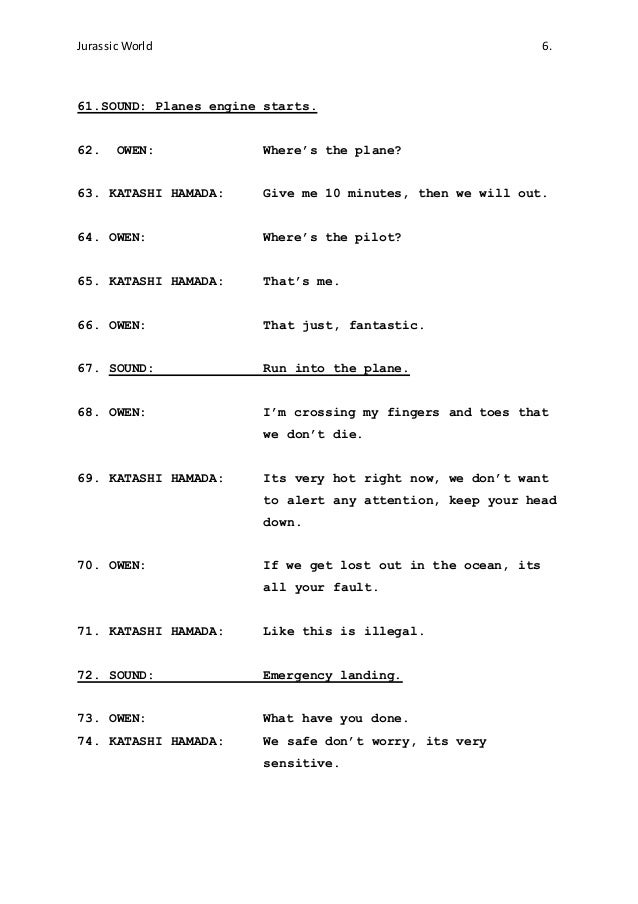 Final script: Jurassic World