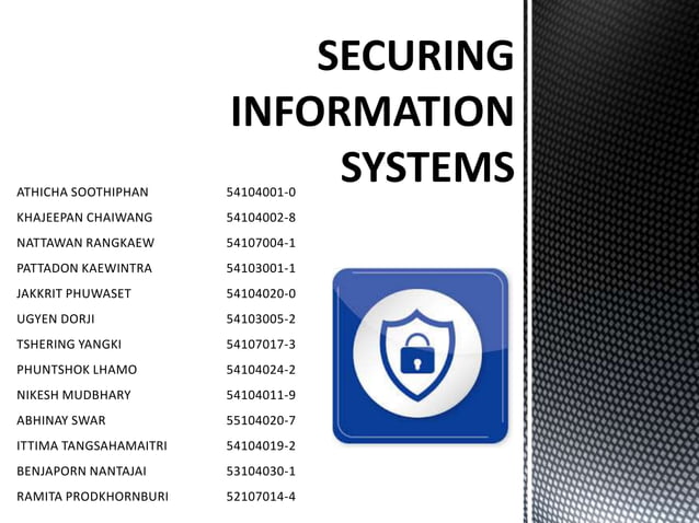 Securing Information Systems | PPT