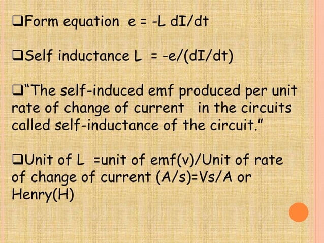 self inductance | PPTX | Physics | Science