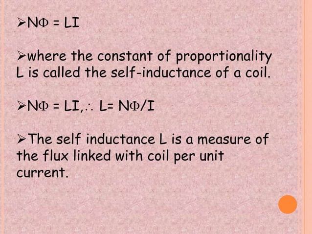 self inductance | PPTX | Physics | Science
