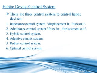 haptic technology-by judge singh | PPT
