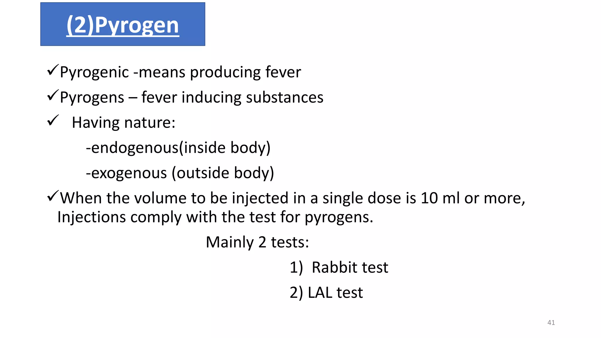 in process quality control test for ophthalmic and parenterals | PPTX