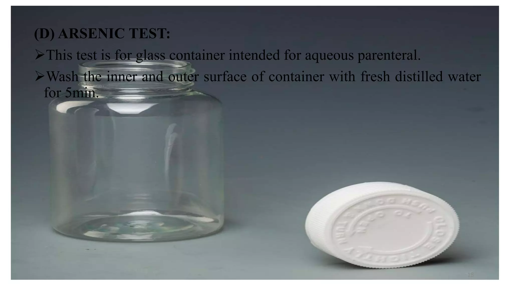 Quality control test for containers and closures | PPTX