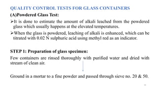 Quality control test for containers and closures | PPTX