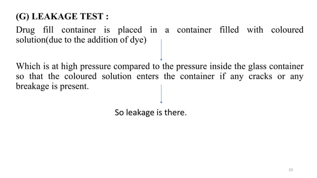Quality control test for containers and closures | PPTX