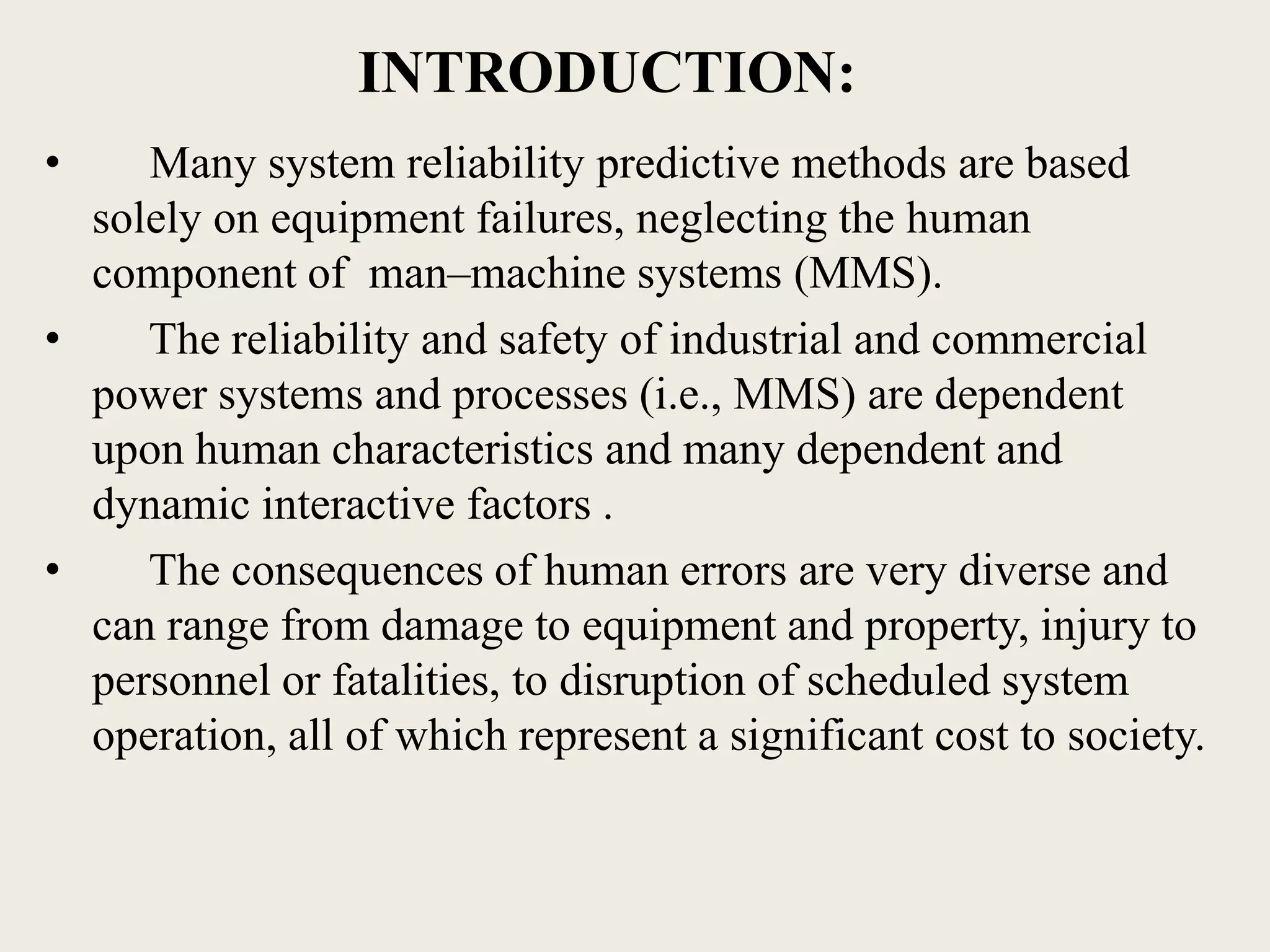Human Error & Risk Factor Affecting Reliability & Safety | PPTX