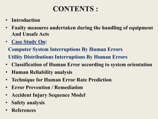 Human Error & Risk Factor Affecting Reliability & Safety | PPTX ...